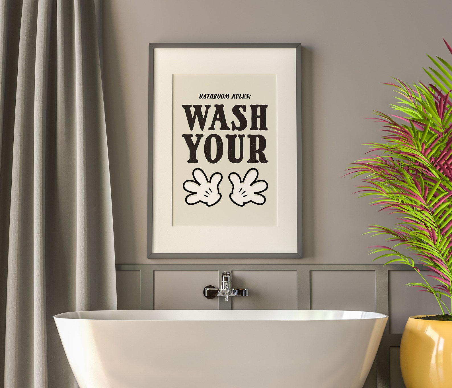 Digital Download Wash Your Hands Mickey Mouse Print Funny - Etsy