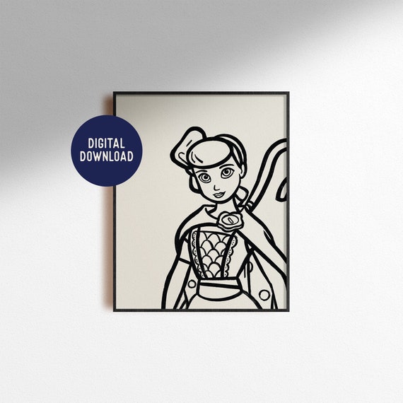 Digital Download Bo Peep Print Drawing Sketch Toy Story Pixar - Etsy