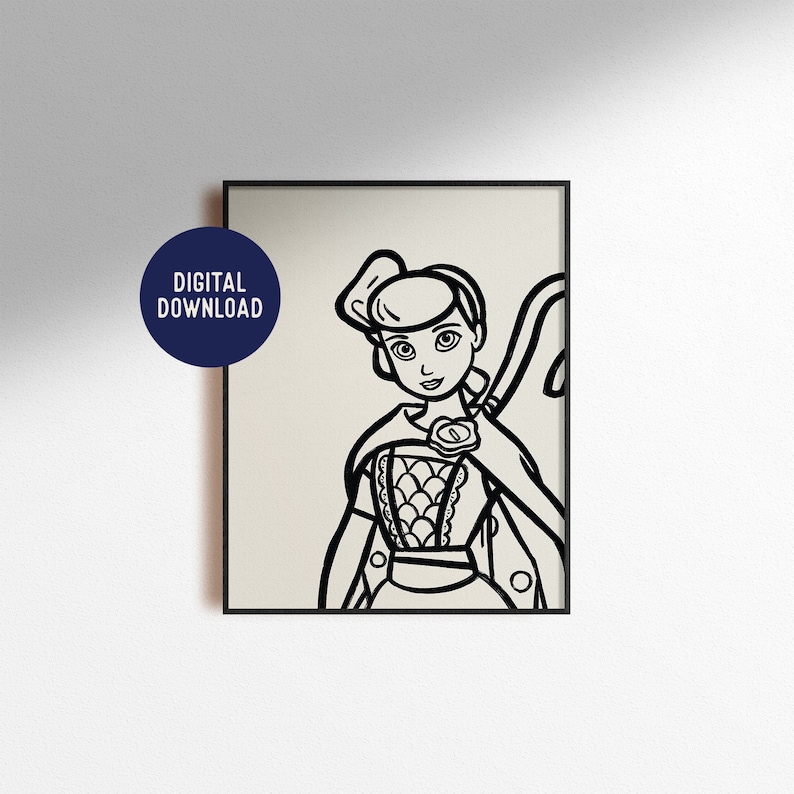Digital Download Bo Peep Print Drawing Sketch Toy Story Pixar - Etsy