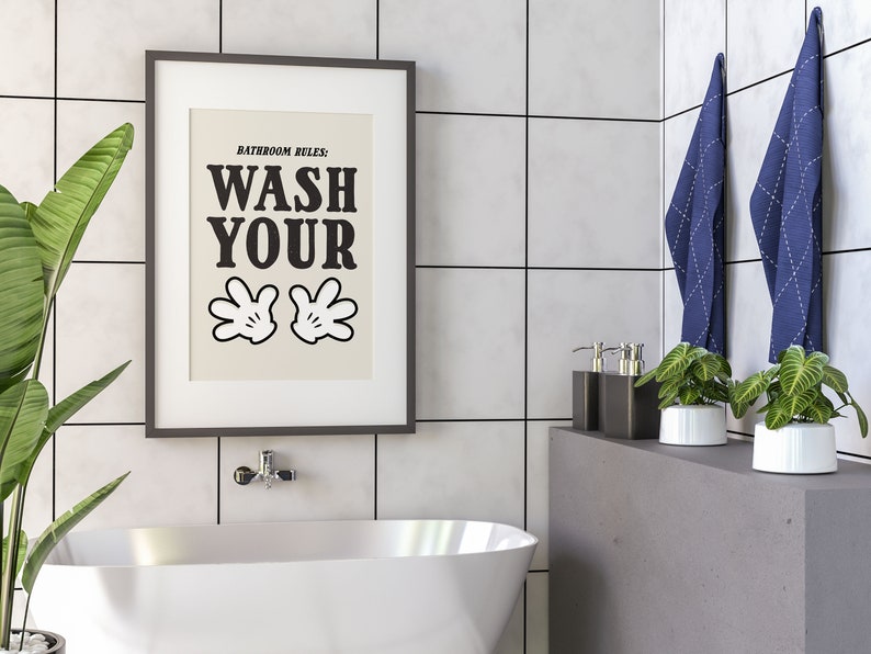 Digital Download Wash Your Hands Mickey Mouse Print Funny - Etsy