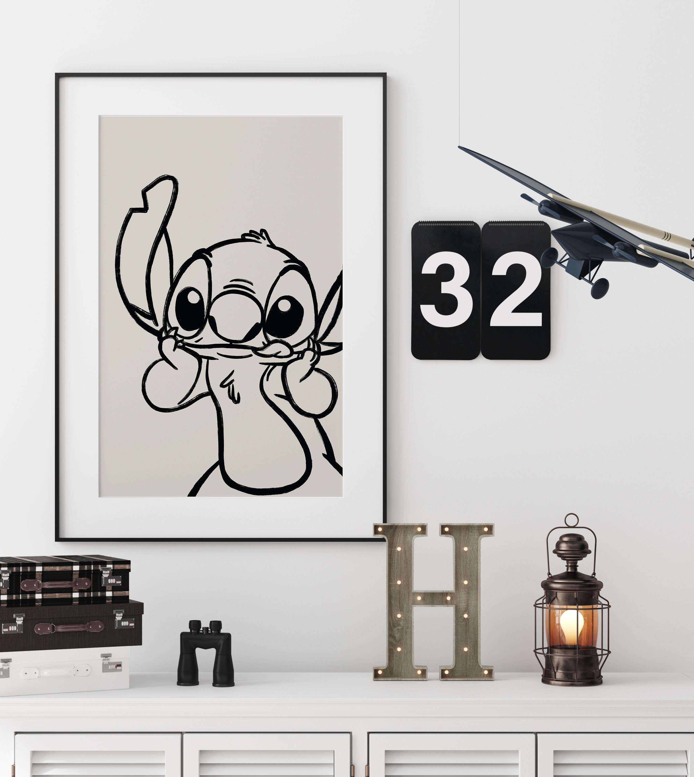 Digital Download Stitch Print Drawing Sketch Lilo and Stitch Movie Boho ...