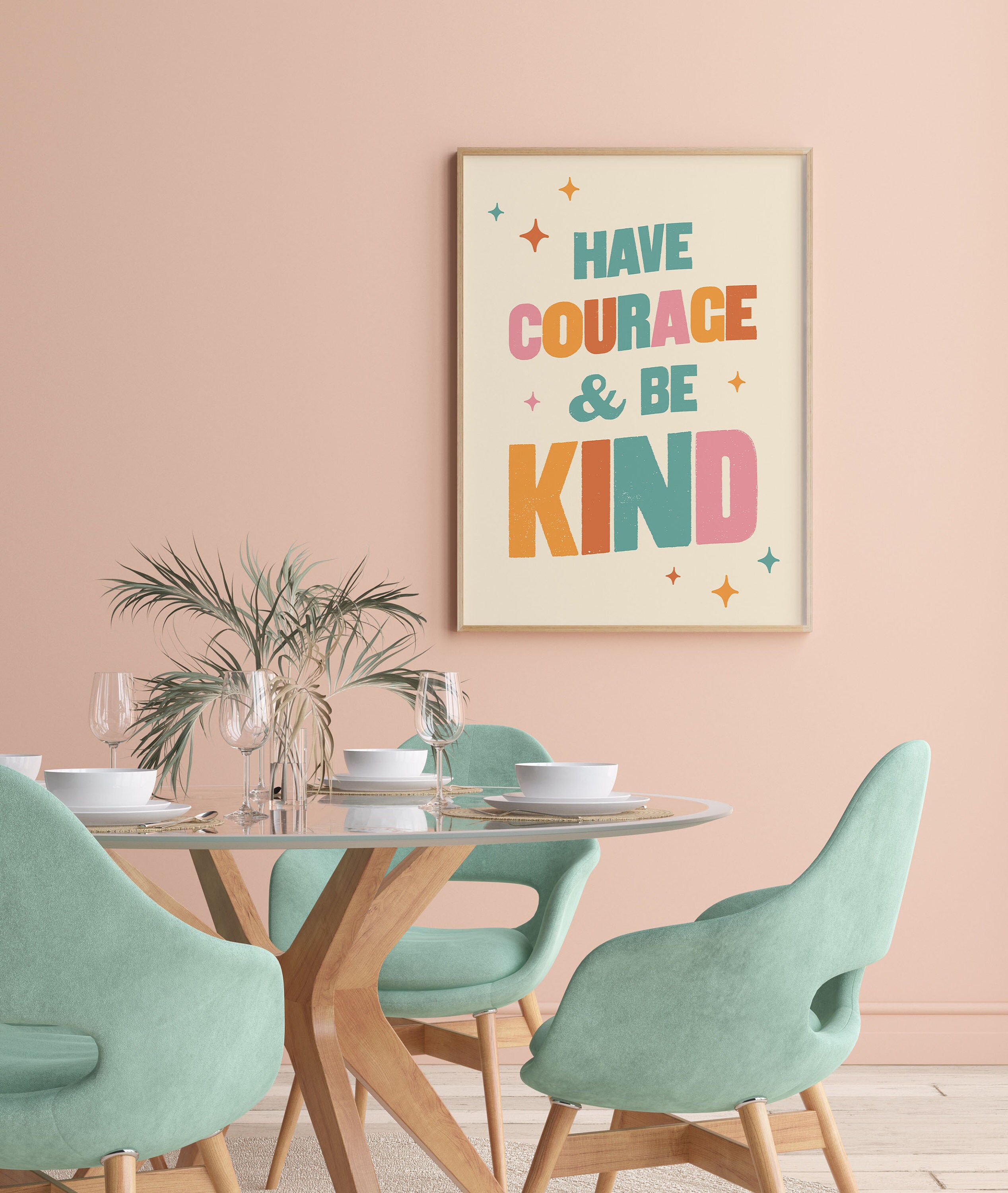 Digital Download Have Courage and Be Kind Quote Print Cinderella Retro ...