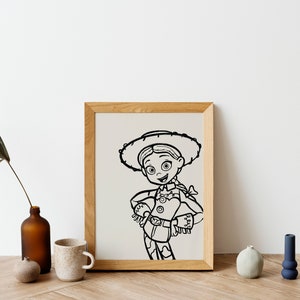 Digital Download Jessie Print Drawing Sketch Toy Story Pixar Movie Boho ...