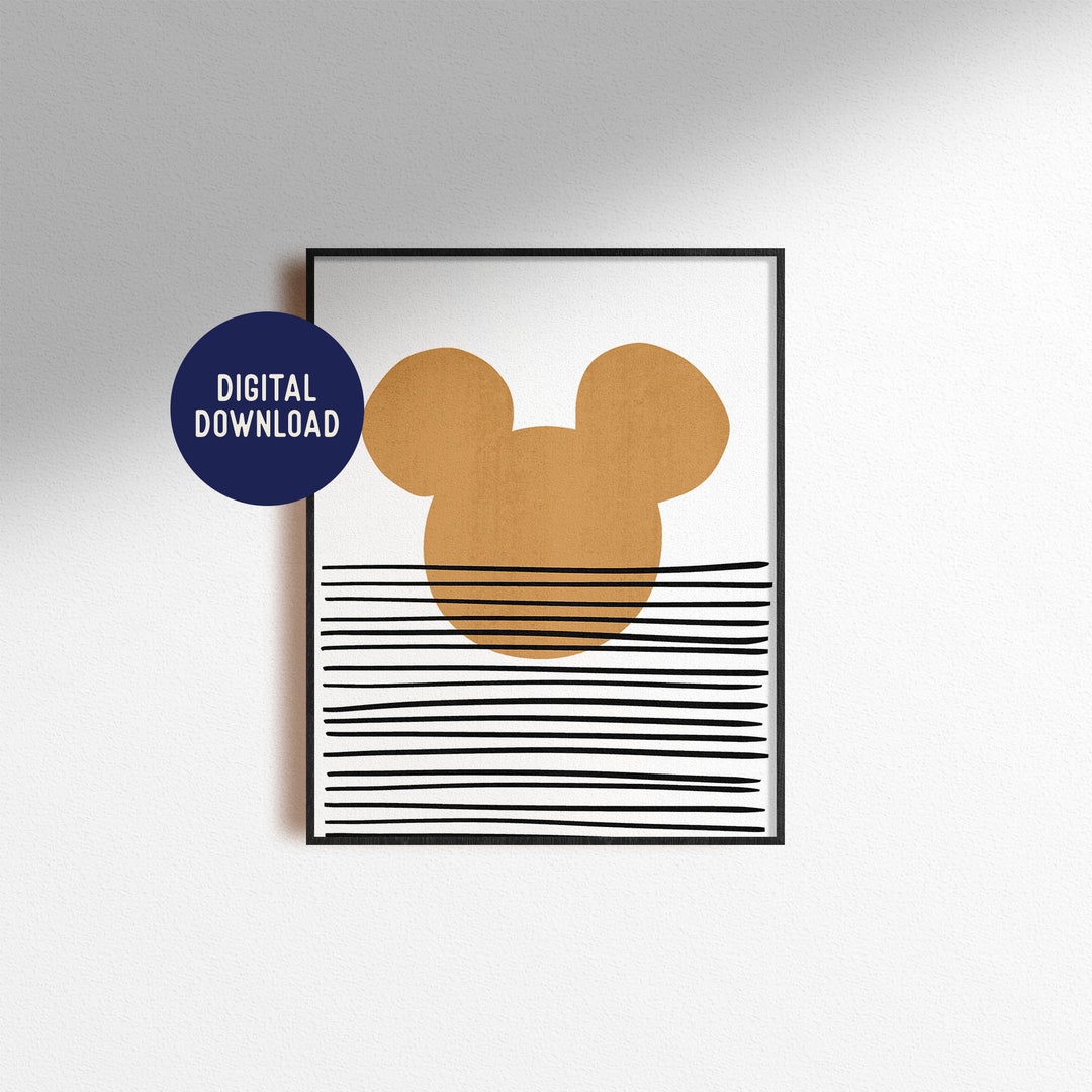 Digital Download Mickey Mouse Abstract Boho Print Minimal Mid Century ...