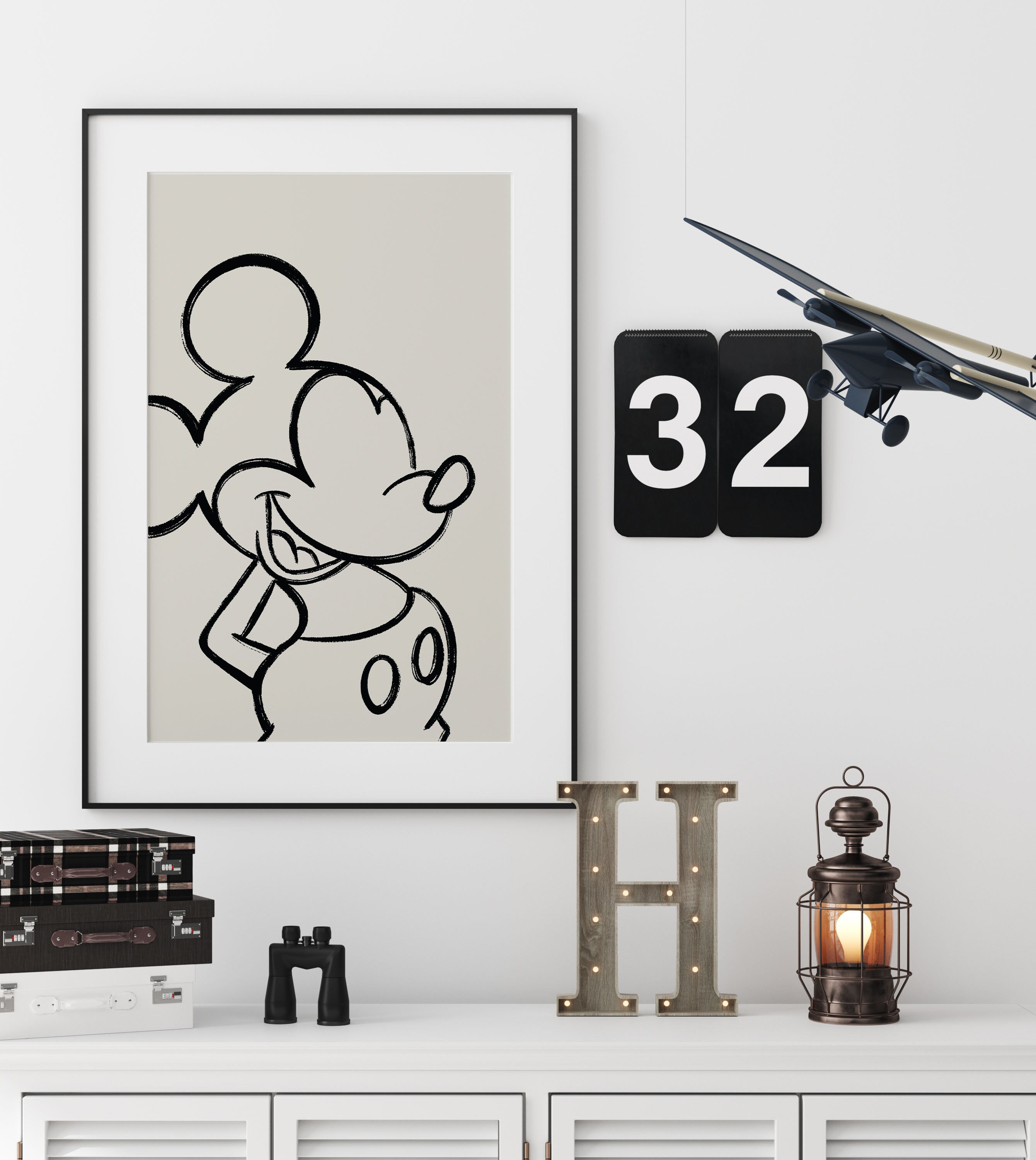 Digital Download Mickey Mouse Print Artwork Drawing Painting Sketch ...