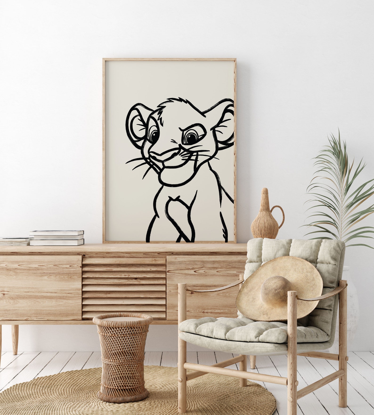 Digital Download Simba Print Drawing Sketch the Lion King - Etsy