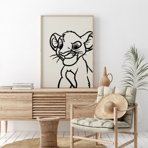 Digital Download Simba Print Drawing Sketch the Lion King Movie Modern ...