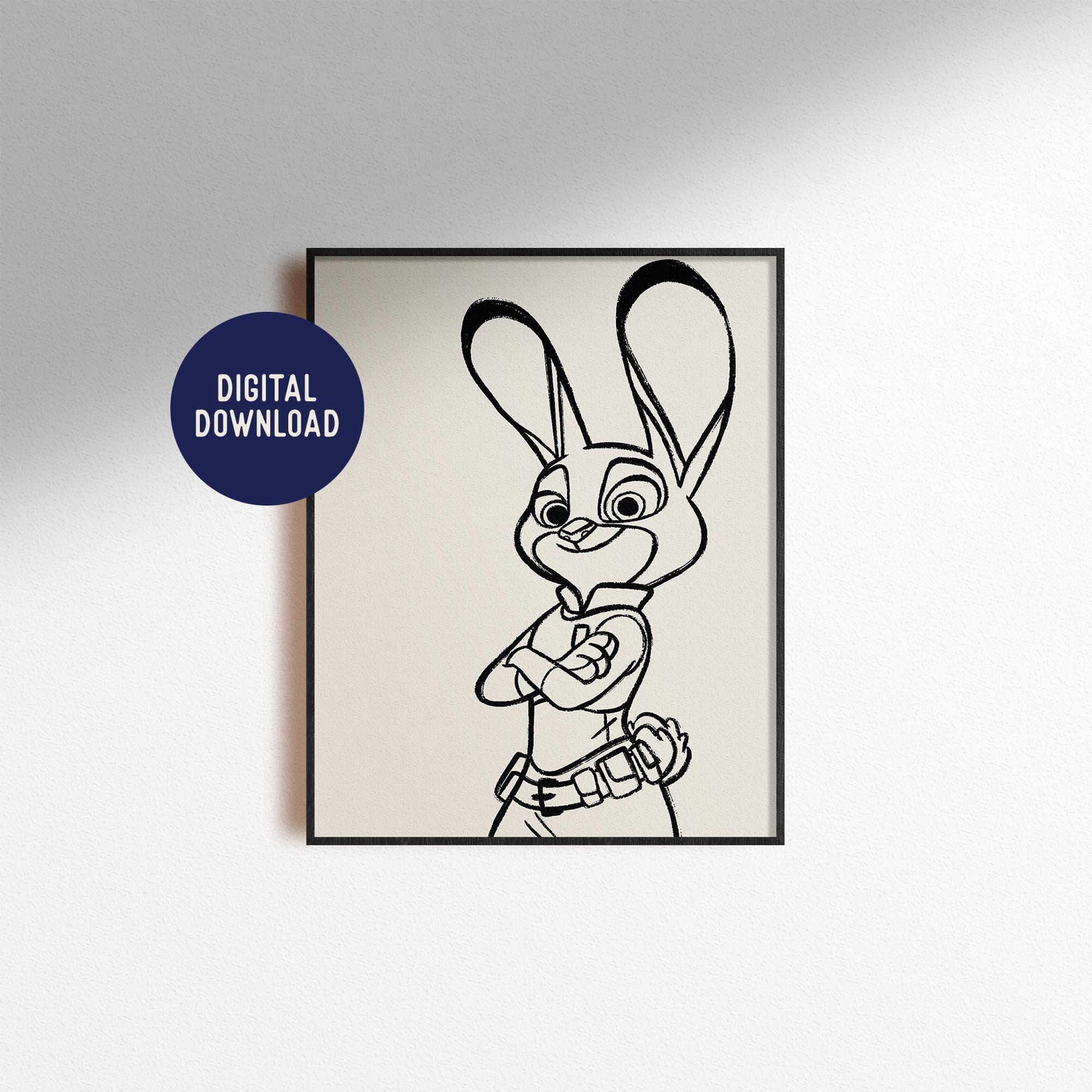 Digital Download Judy Hopps Zootopia Print Artwork Drawing Painting ...