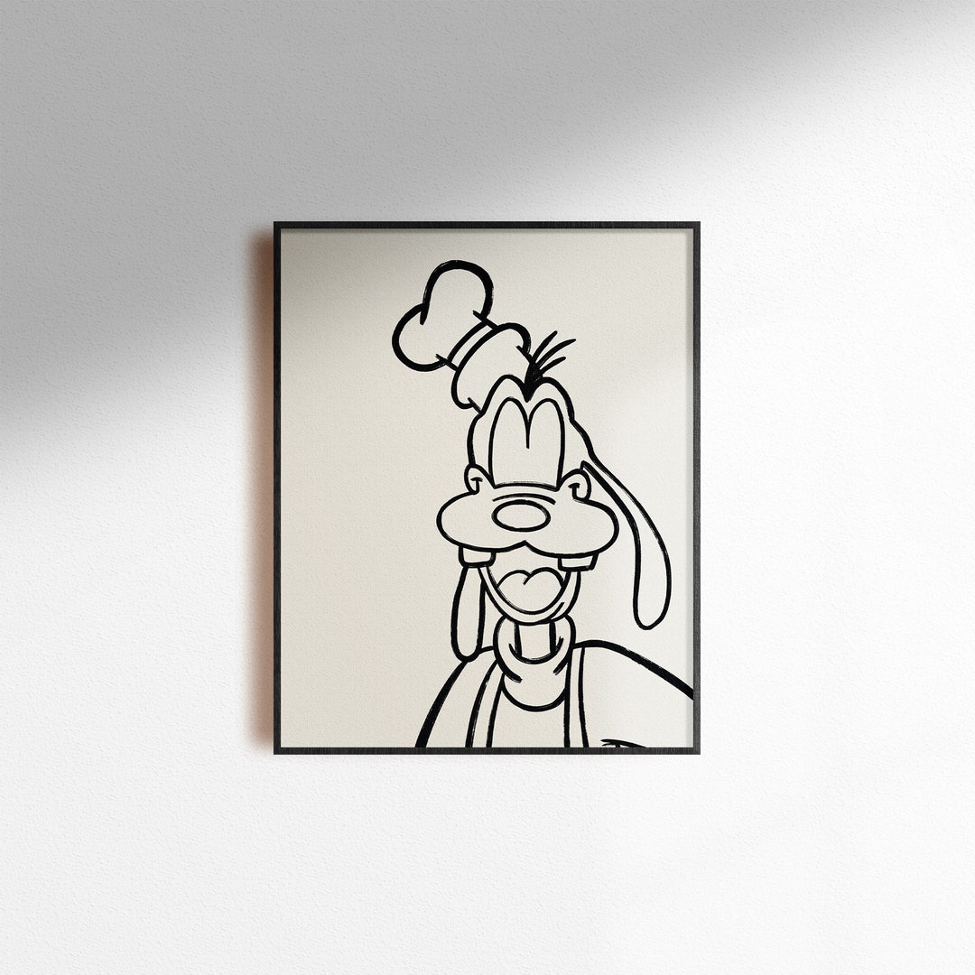 MAILED Goofy Physical Print 8x10 Artwork Drawing Painting Sketch Matte ...