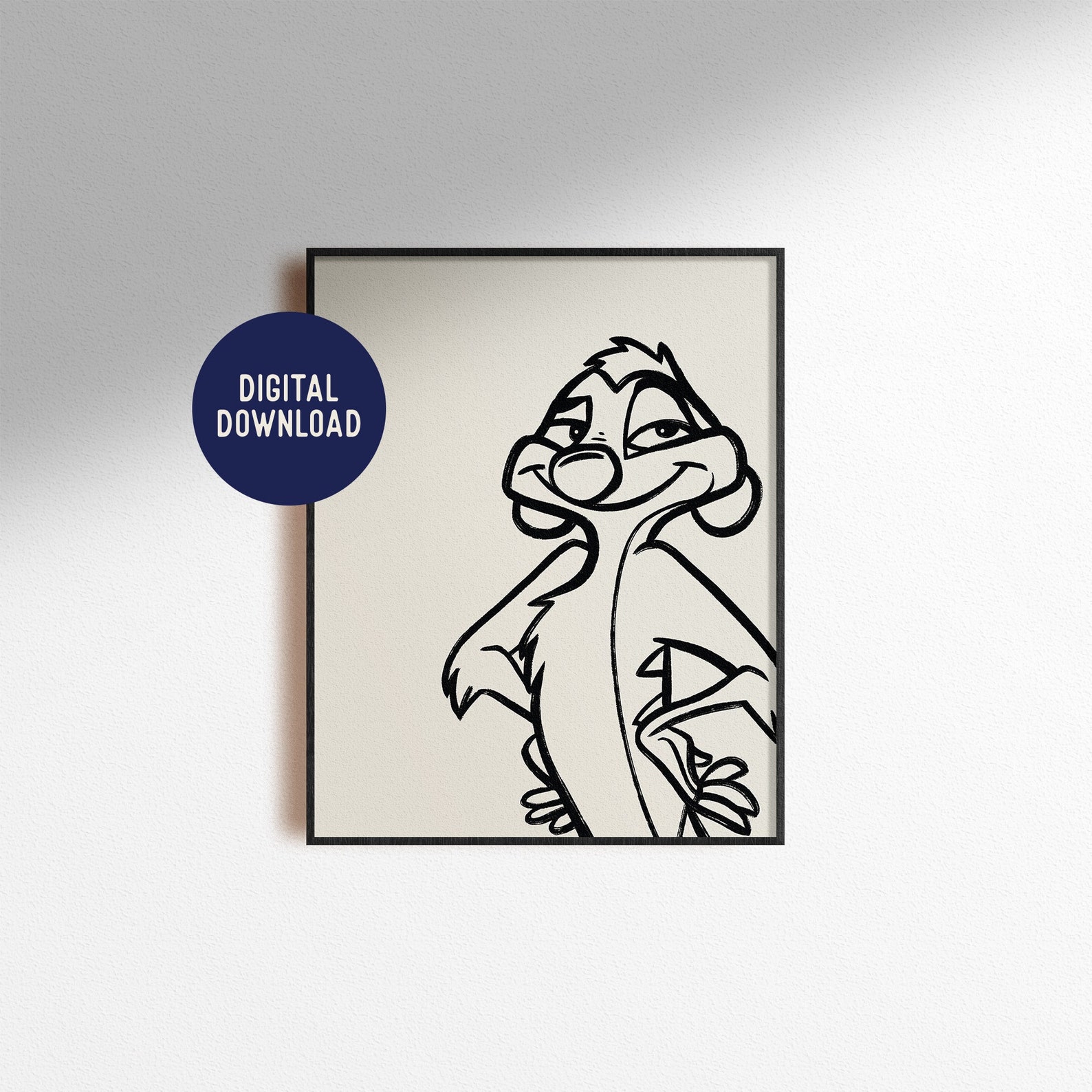 Digital Download Timon Print Drawing Sketch the Lion King Movie Modern ...