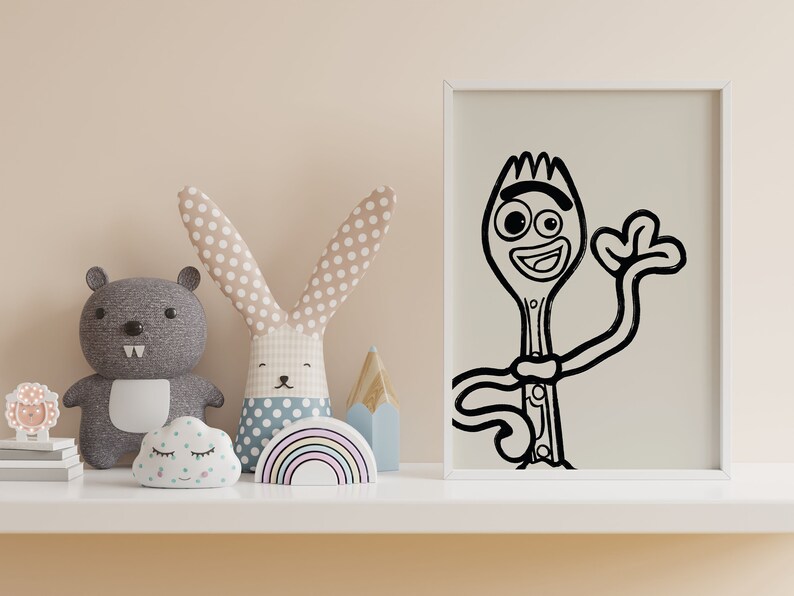 Digital Download Forky Print Drawing Sketch Toy Story Pixar - Etsy