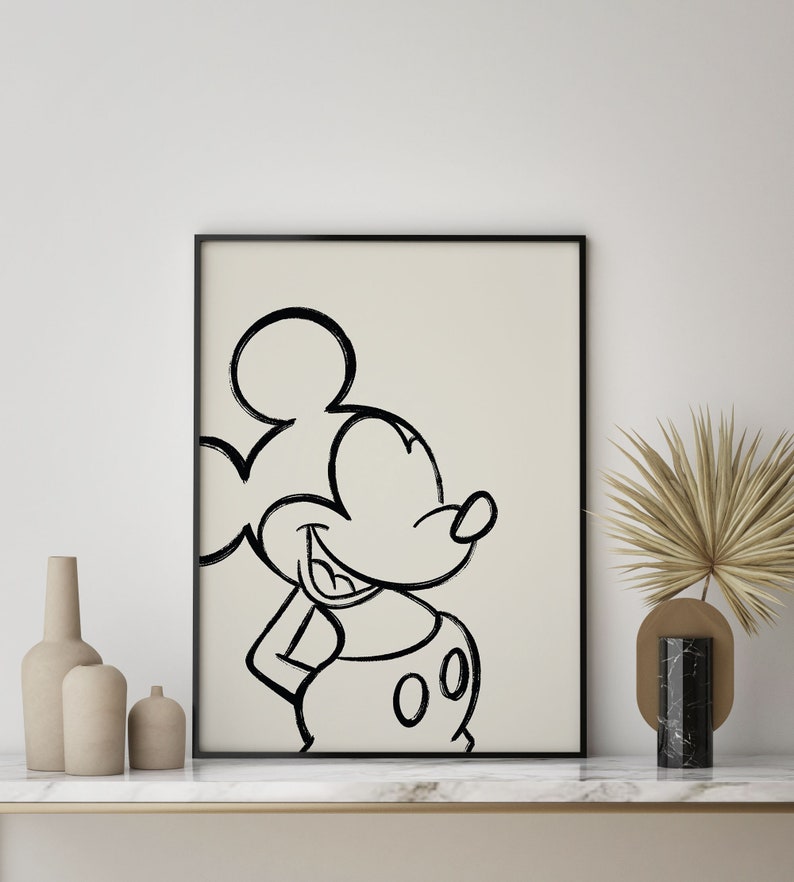 Digital Download Mickey Mouse Print Artwork Drawing Painting - Etsy