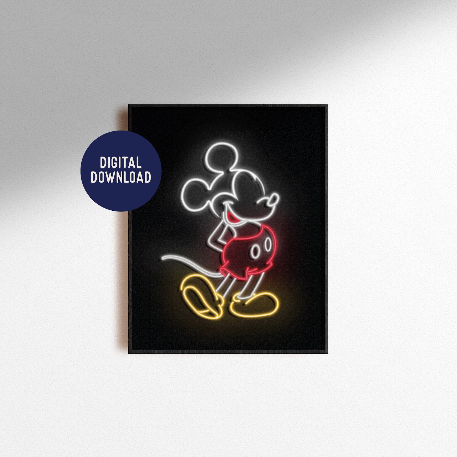 Digital Download Neon Sign Mickey Mouse Print Wall Art Home - Etsy
