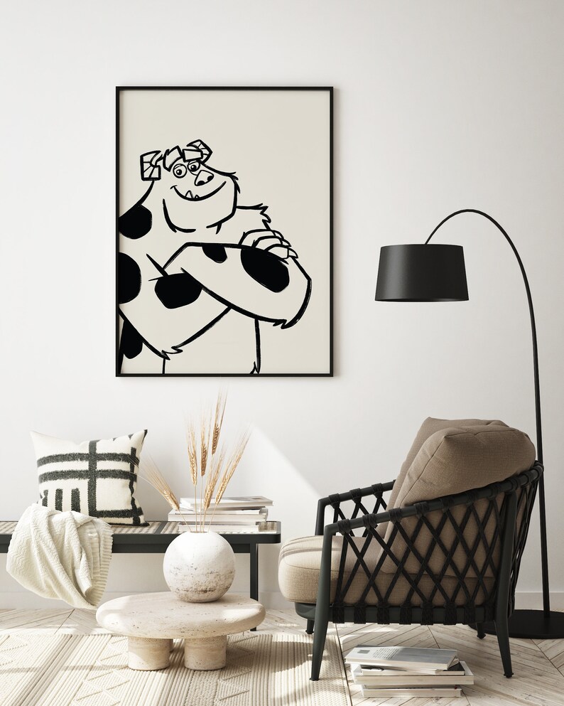 Digital Download Sulley Print Drawing Sketch Monsters Inc | Etsy