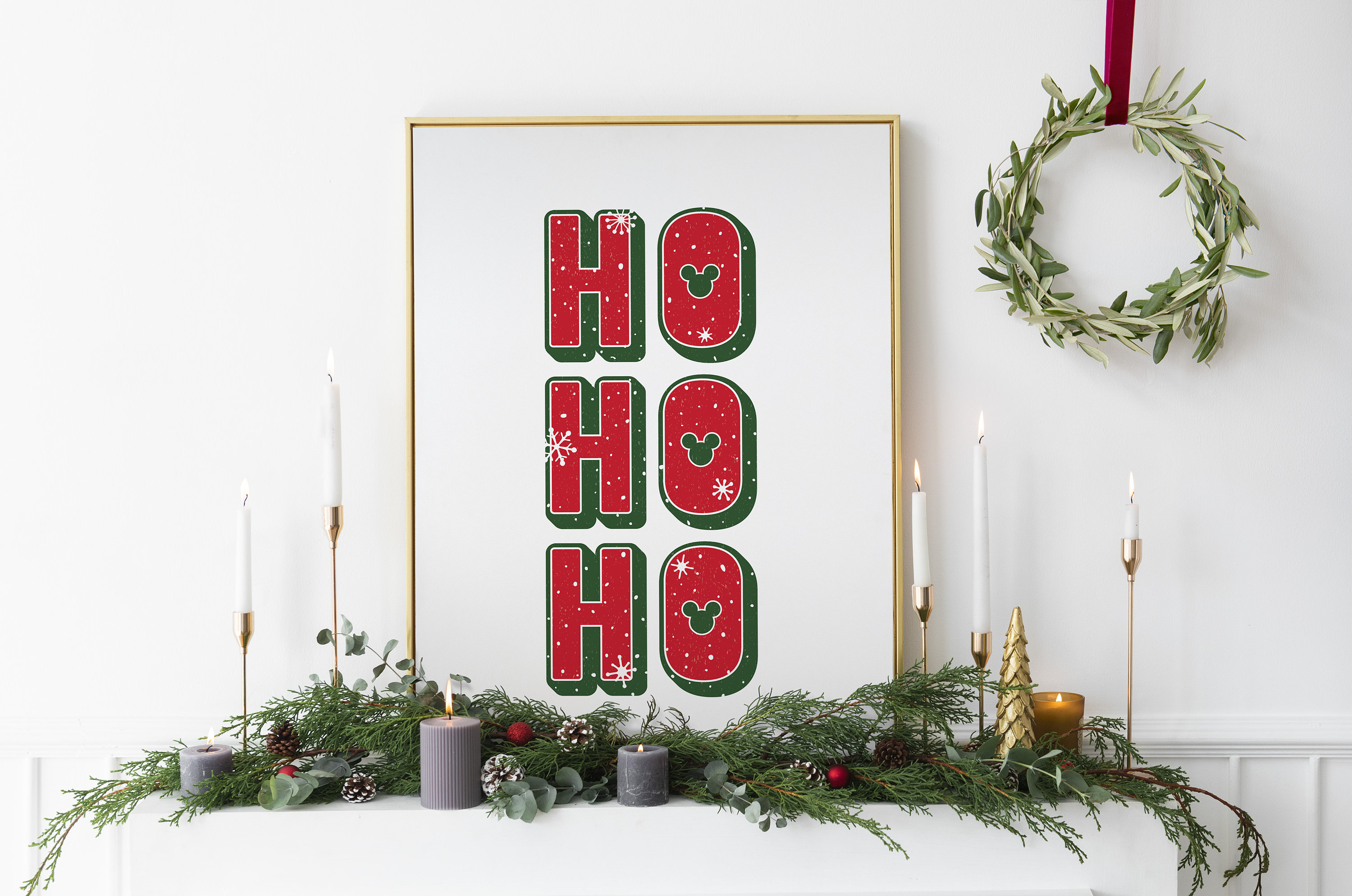 Digital Download Ho Ho Ho Holidays Christmas Mickey Mouse Minimal ...