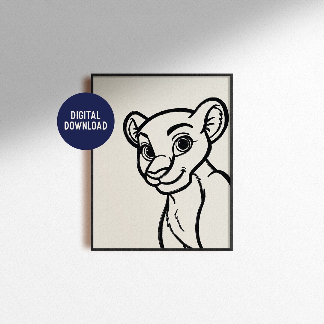 Digital Download Nala Print Drawing Sketch the Lion King Movie Modern ...