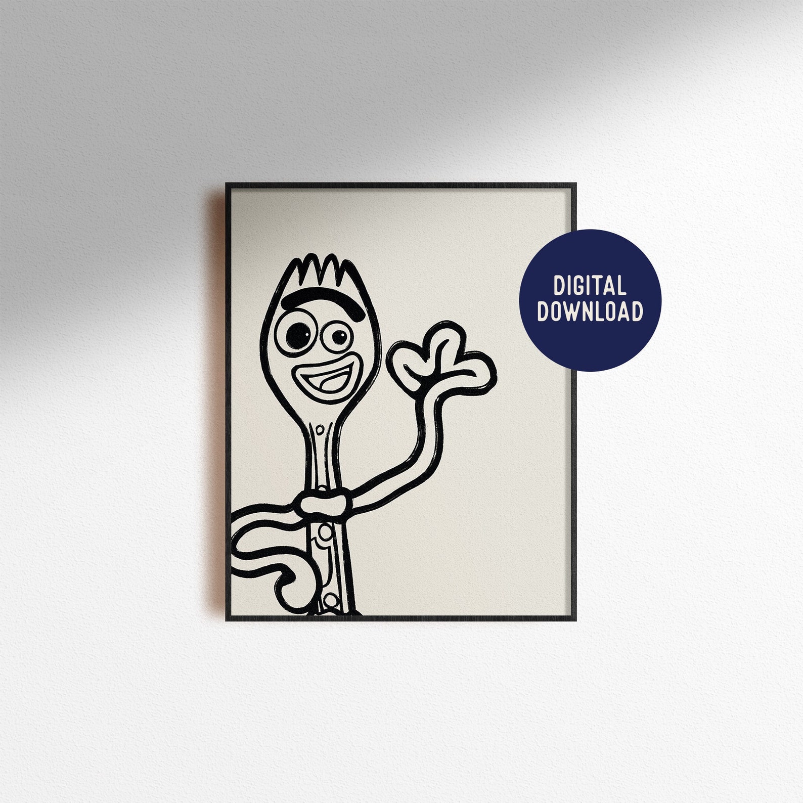 Digital Download Forky Print Drawing Sketch Toy Story Pixar - Etsy
