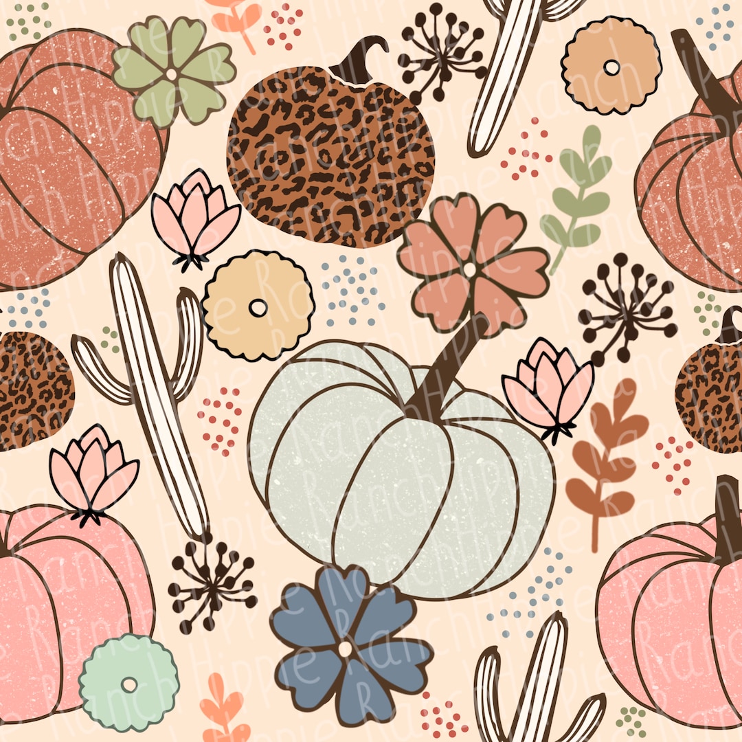 Boho Fall Seamless Pattern. Digital Download Only. Png File - Etsy