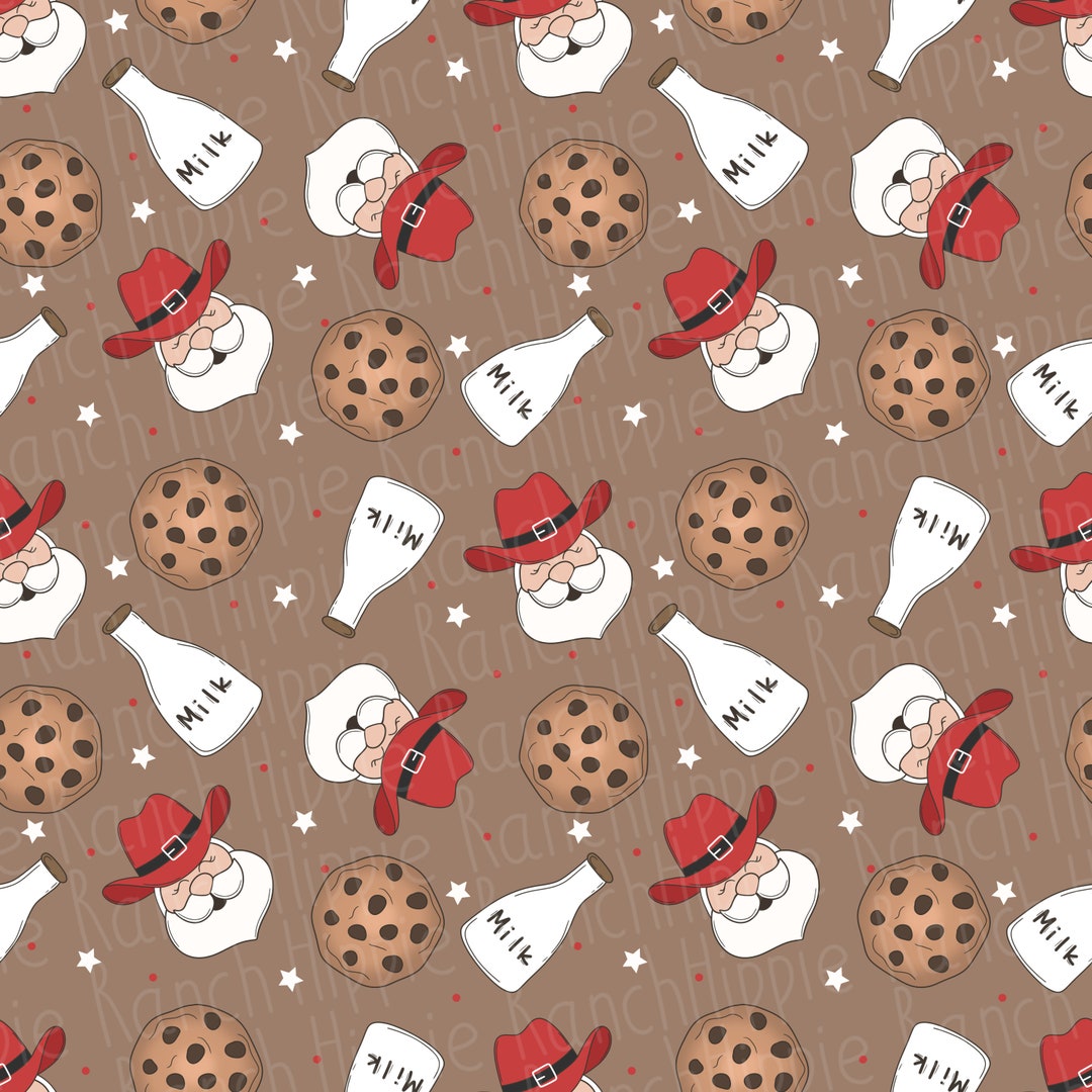 Western Christmas Seamless Pattern. Cowboy Santa. Digital Download Only ...