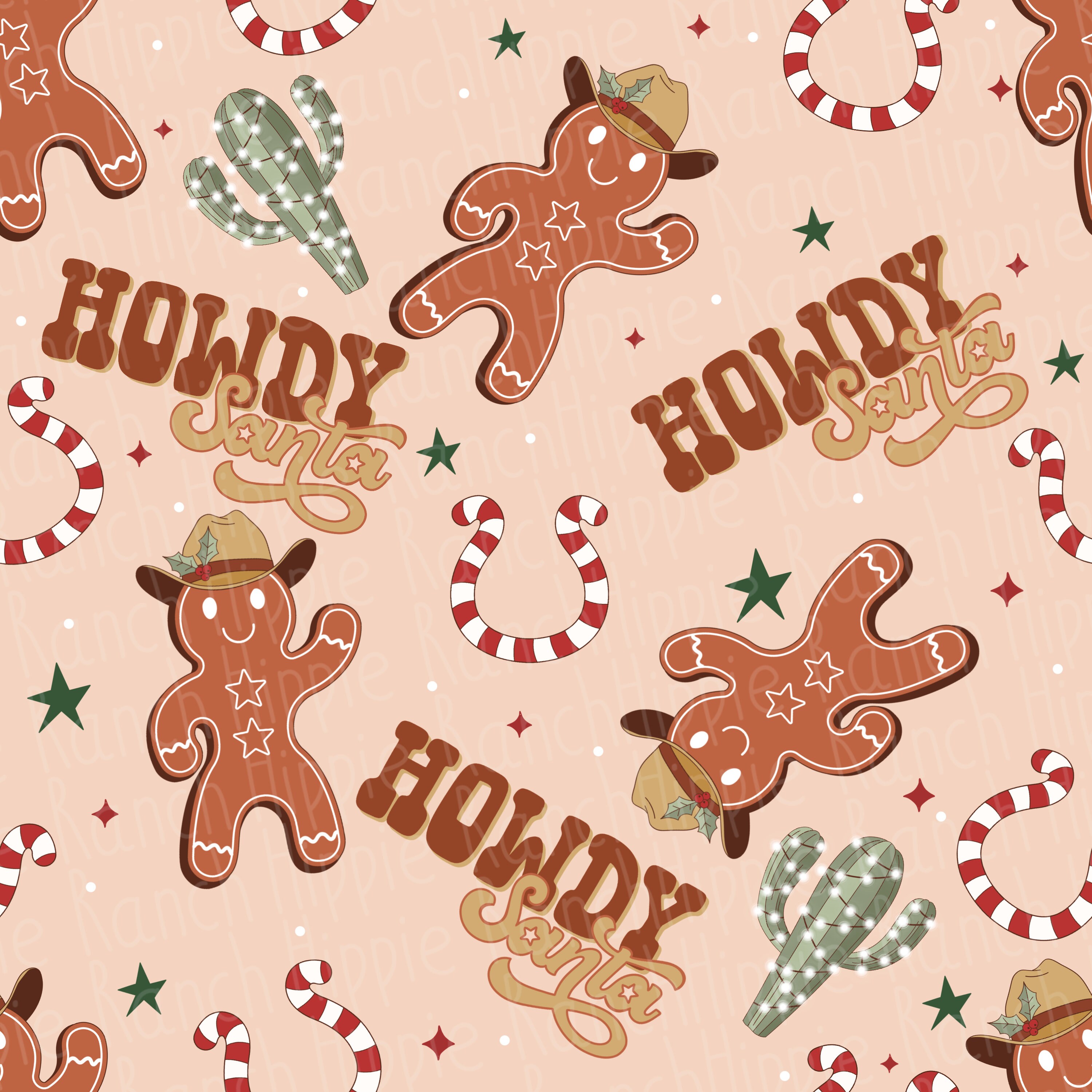 Western Christmas Seamless Pattern. Western Png. Christmas Png. Digital ...