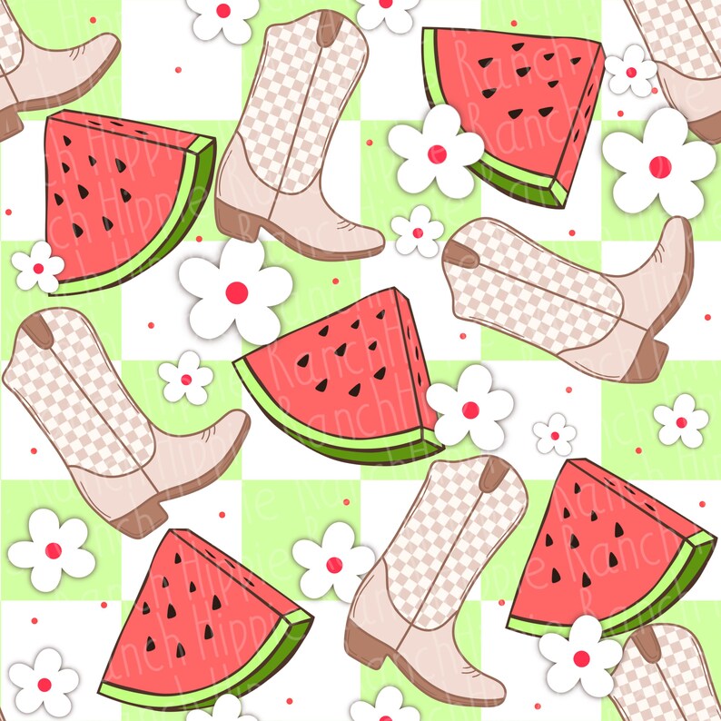 Western Seamless Pattern. Summer Png. Watermelon Png. Digital Download ...