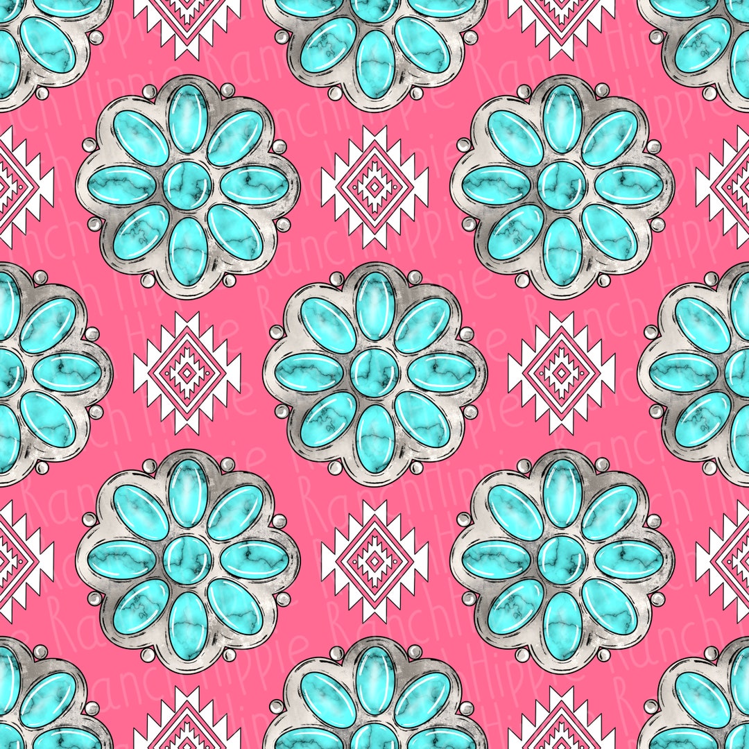 Western Turquoise Seamless Pattern. Digital Download Only. Png File - Etsy