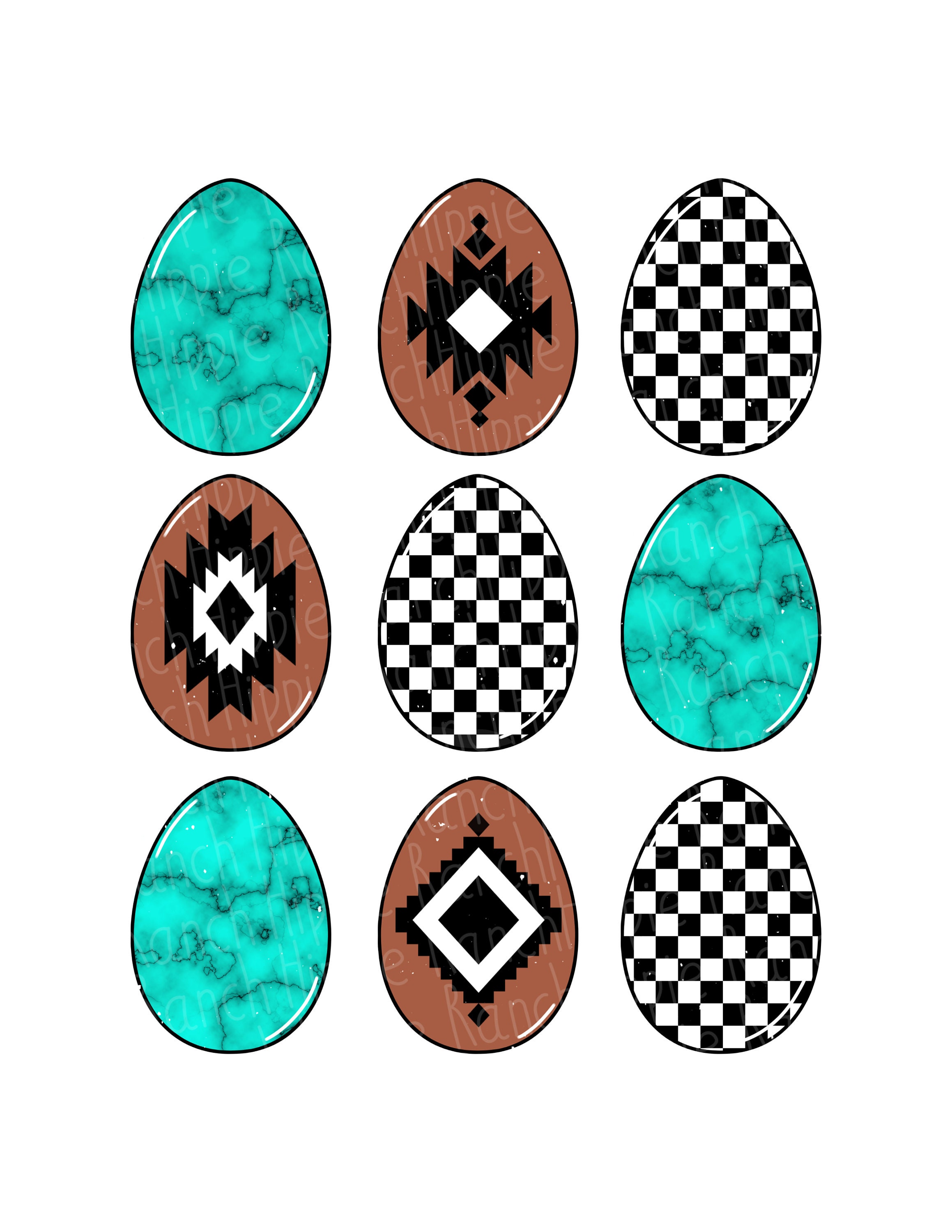 Easter Western Png Design. Easter Sublimation. Turquoise Easter Png ...