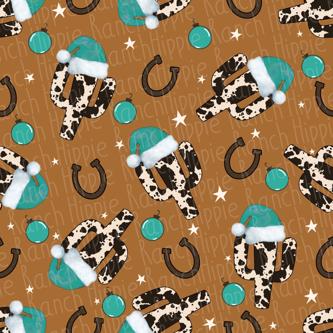 Western Christmas Seamless Pattern. Digital Download Only. Png - Etsy