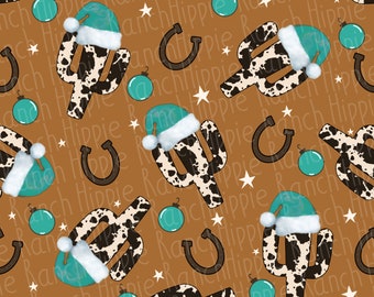 Cowboy Christmas Seamless Pattern. Digital Download Only. Png File - Etsy