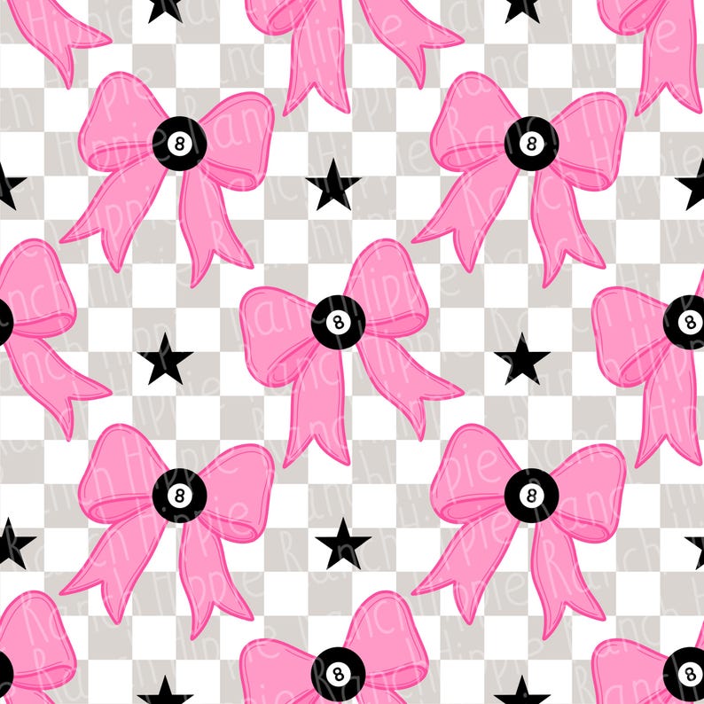 Pink Bow Checkered Seamless Pattern. Digital Download Only. Png File - Etsy