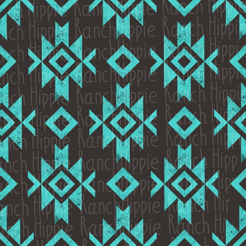 Turquoise Western Seamless Pattern Bundle. 5 Patterns - Etsy