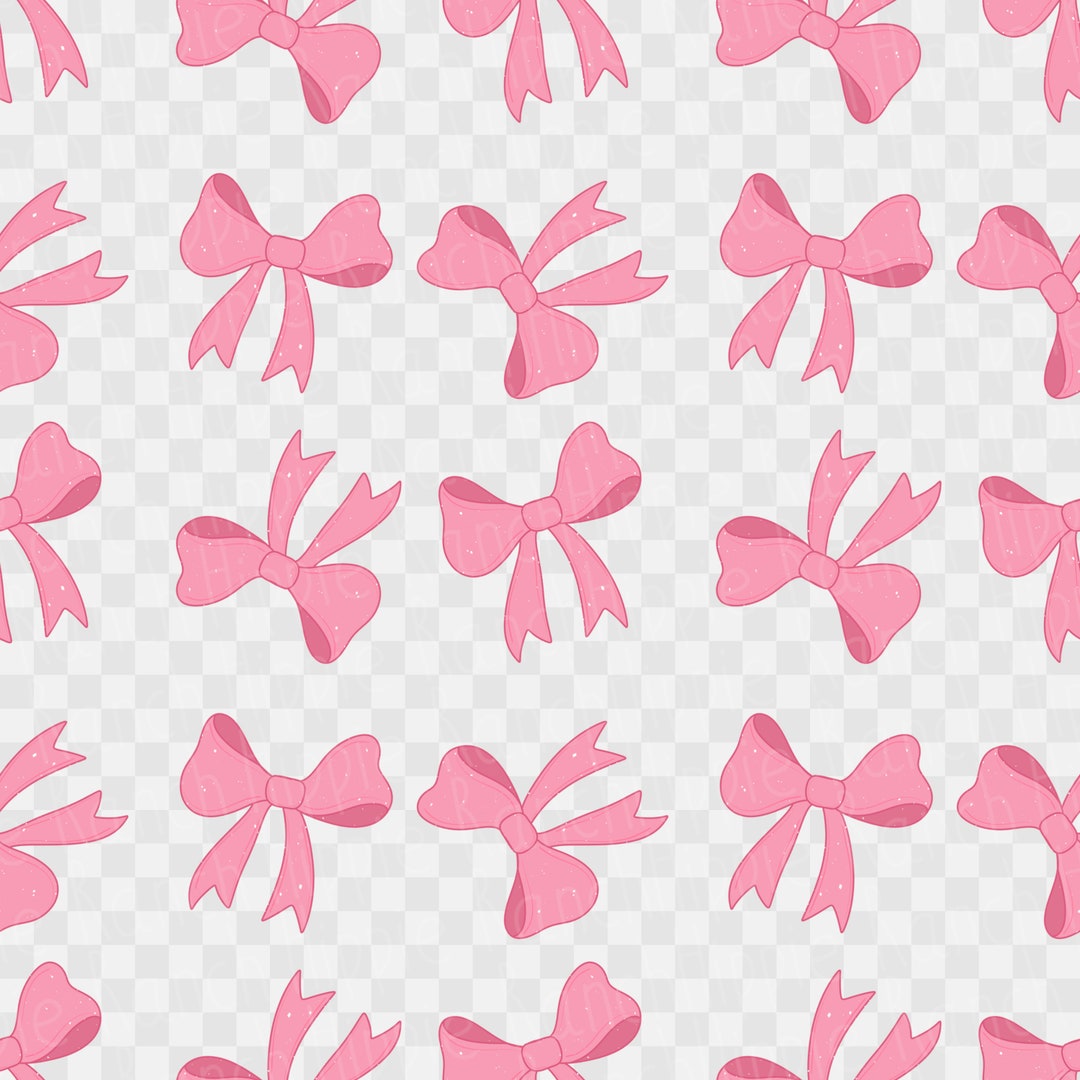 Pink Bow Checkered Seamless Pattern. Digital Download Only. Png File - Etsy