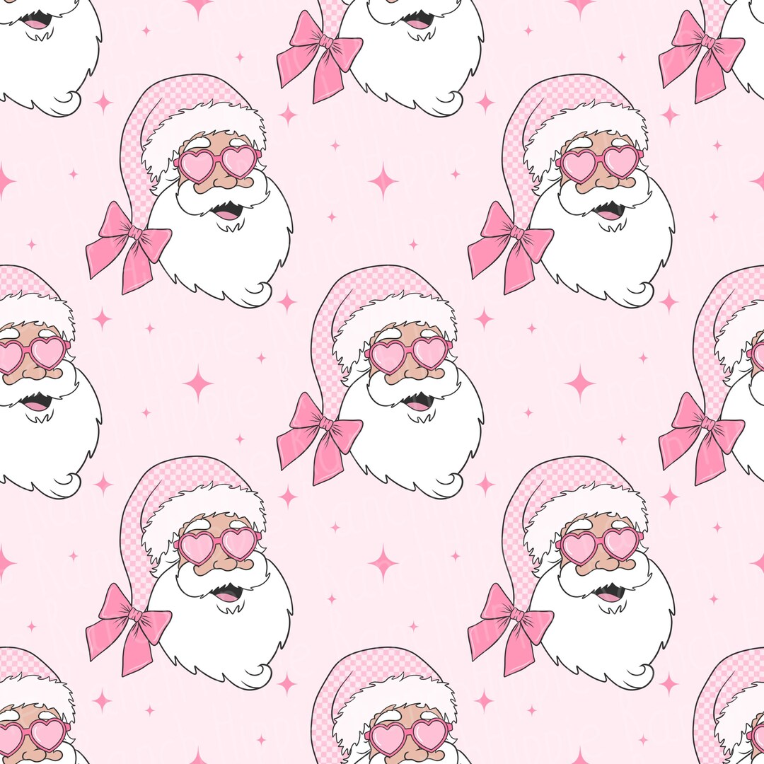Coquette Pink Girly Png. Christmas Seamless Pattern. Digital Download ...