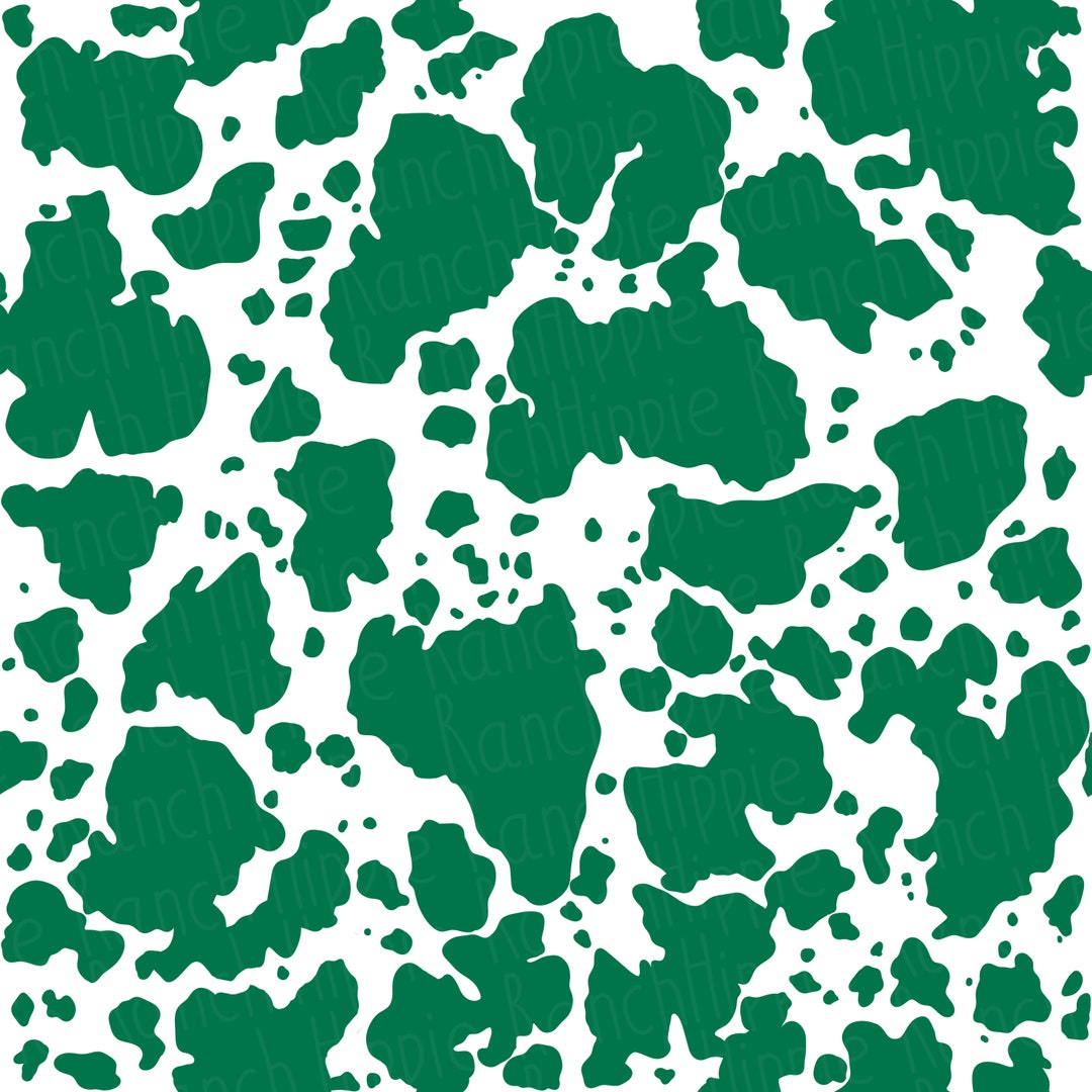 Christmas Cow Print Seamless Pattern. Green Cow Print. Digital Download ...
