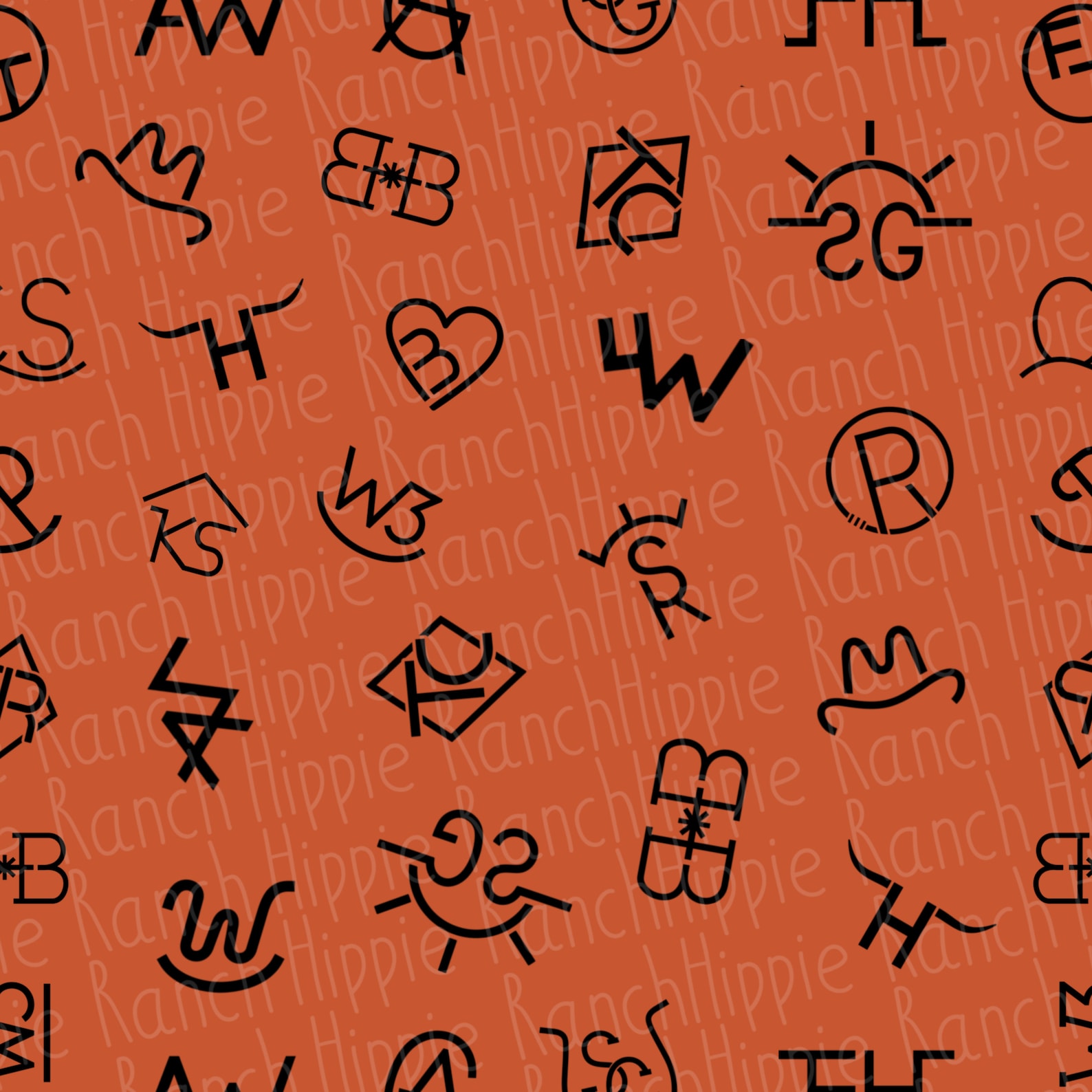 Cattle Brands Seamless Pattern. Digital Download Only. Png File - Etsy