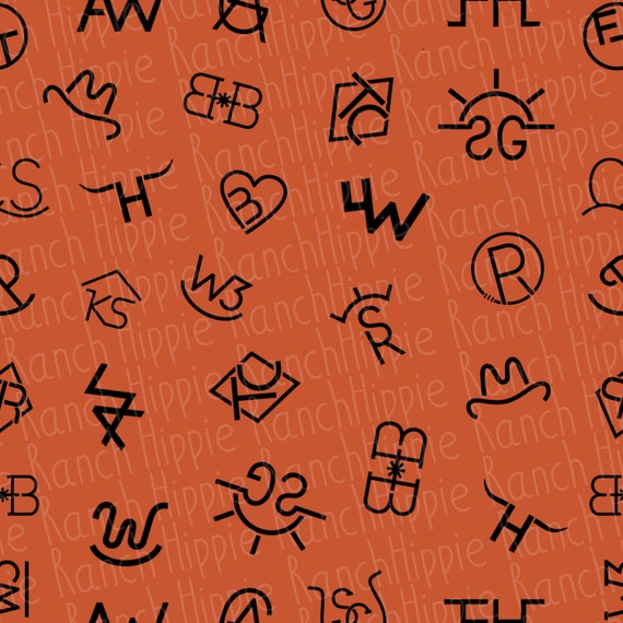Cattle Brands Seamless Pattern. Digital Download Only. Png - Etsy