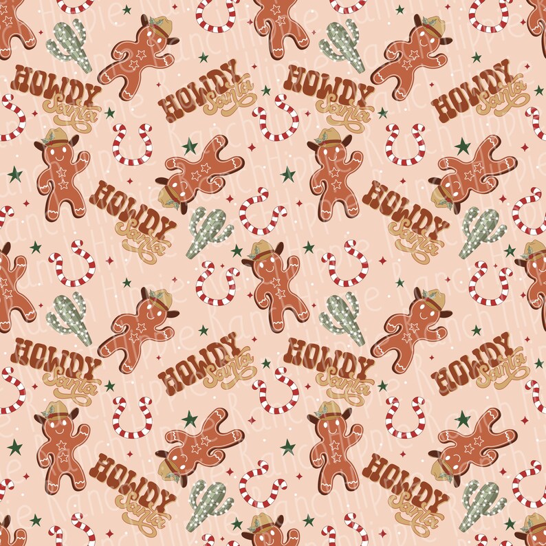 Western Christmas Seamless Pattern. Western Png. Christmas Png. Digital ...