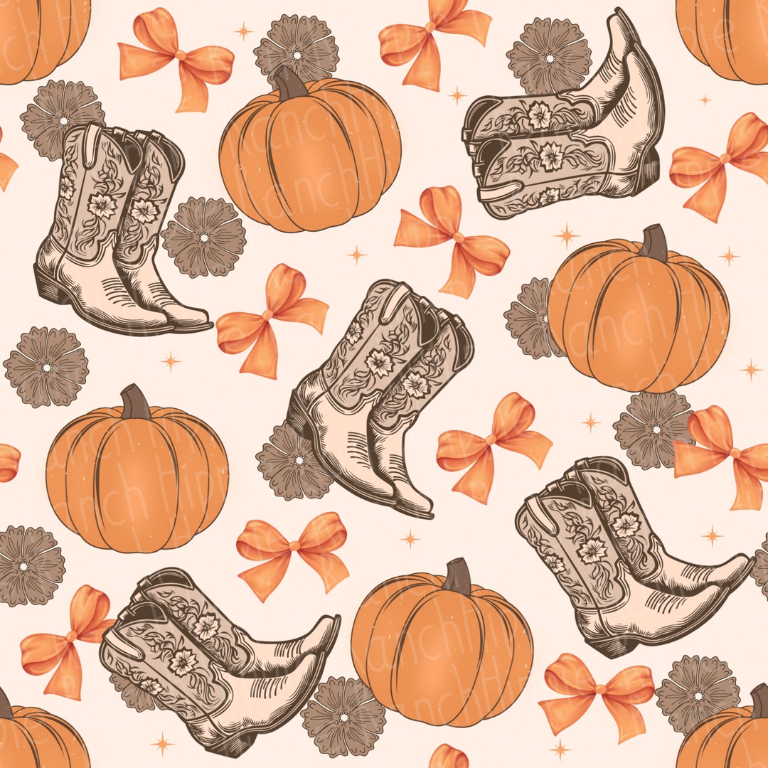Fall Seamless Pattern. Coquette Png. Pumpkin Png. Digital Download Only ...