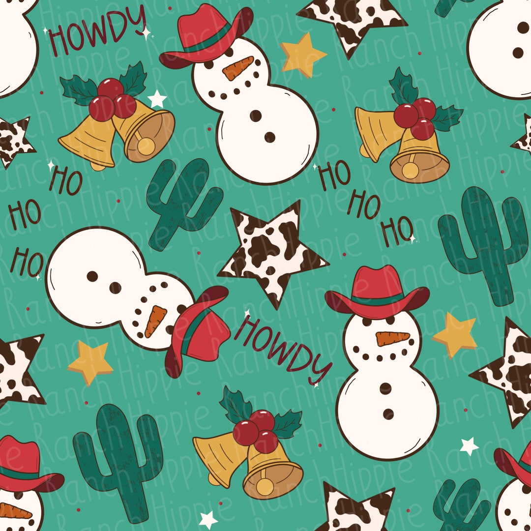 Christmas Seamless Pattern. Western Christmas. Digital Download Only ...