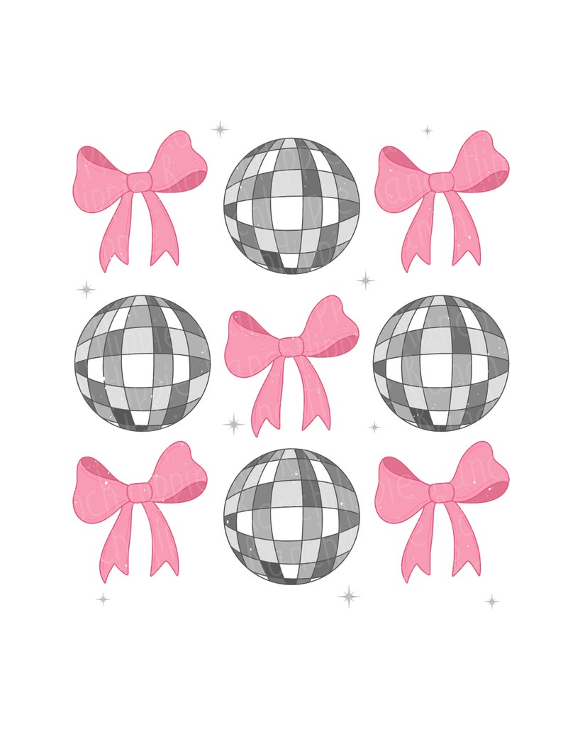 Pink Bow Disco Png Design. Digital Download Only. Png File - Etsy