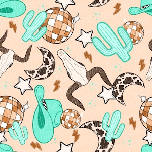 Western Disco Seamless Pattern. Digital Download Only. Png File - Etsy