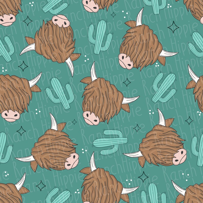 Highland Cow Seamless Pattern. Digital Download Only. PNG File - Etsy Highland Cow Seamless Pattern. Digital Download Only. PNG File - Etsy