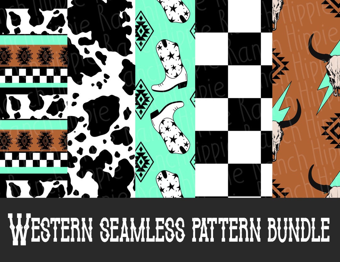 Western Seamless Pattern Bundle. Digital Download Only. Png Files - Etsy