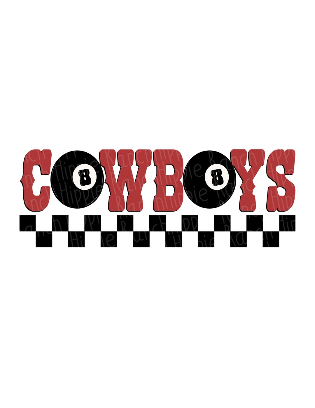 Western Png Design. Cowboy Checkered 8 Ball Png. Digital Download Only ...