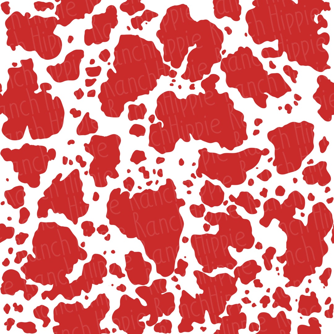 Christmas Cow Print Seamless Pattern. Red Cow Print. Digital Download ...