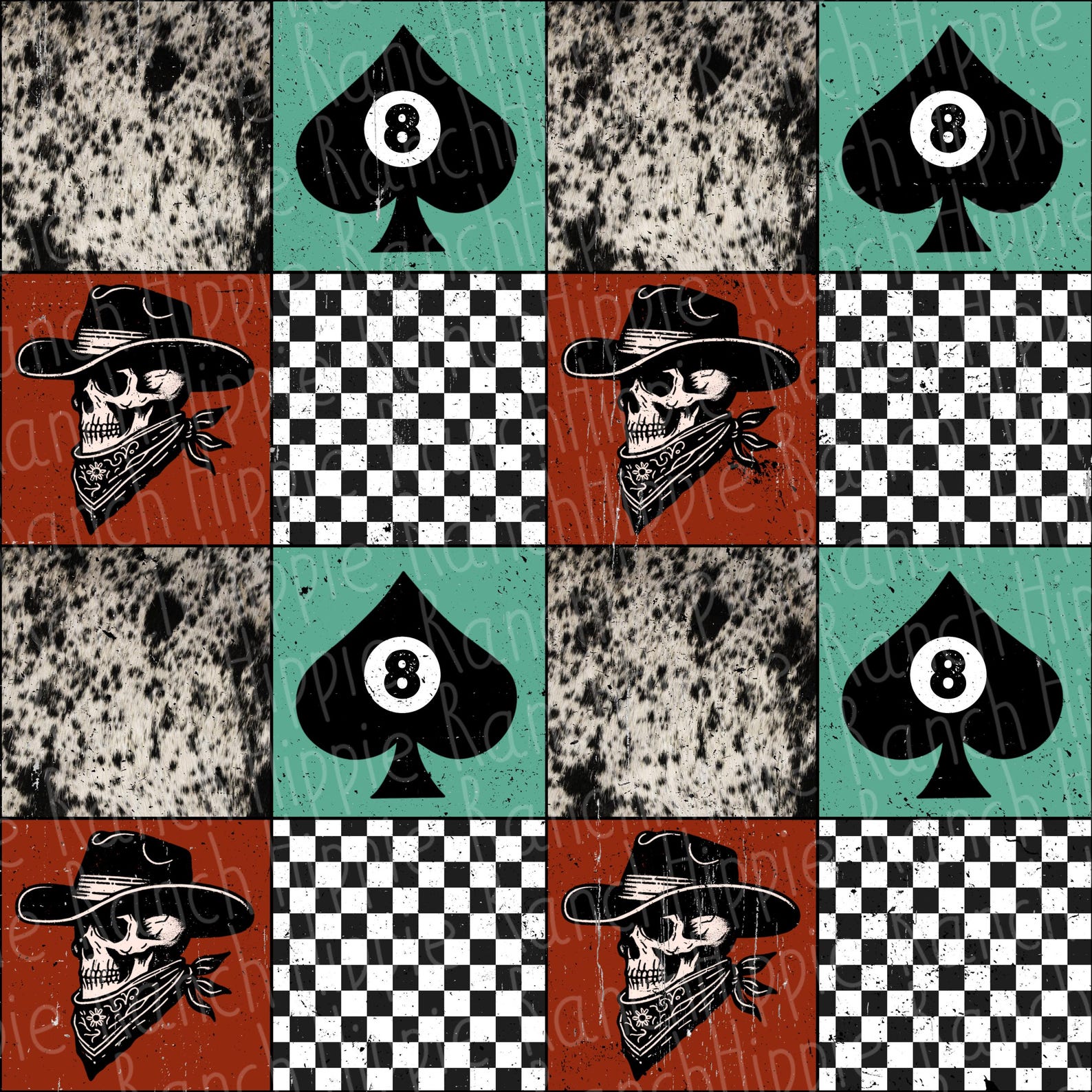 Western Seamless Pattern. Western Collage. Yallternative Pattern ...