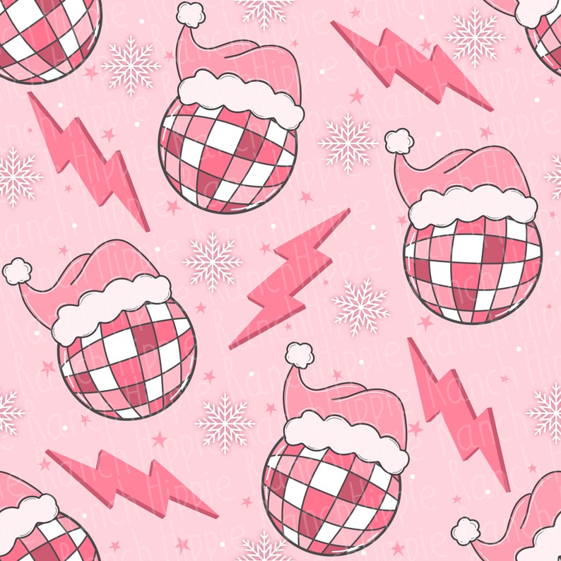 Christmas Disco Seamless Pattern. Digital Download Only. Png File - Etsy