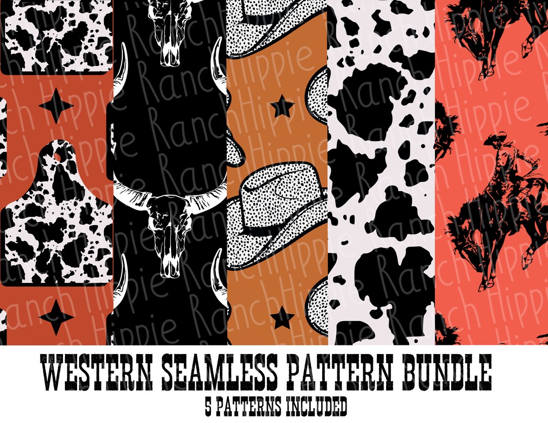 Western Seamless Pattern Bundle. 5 Patterns Included. Digital Downloads ...