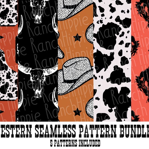 Western Seamless Pattern Bundle. 5 Patterns Included. Digital - Etsy