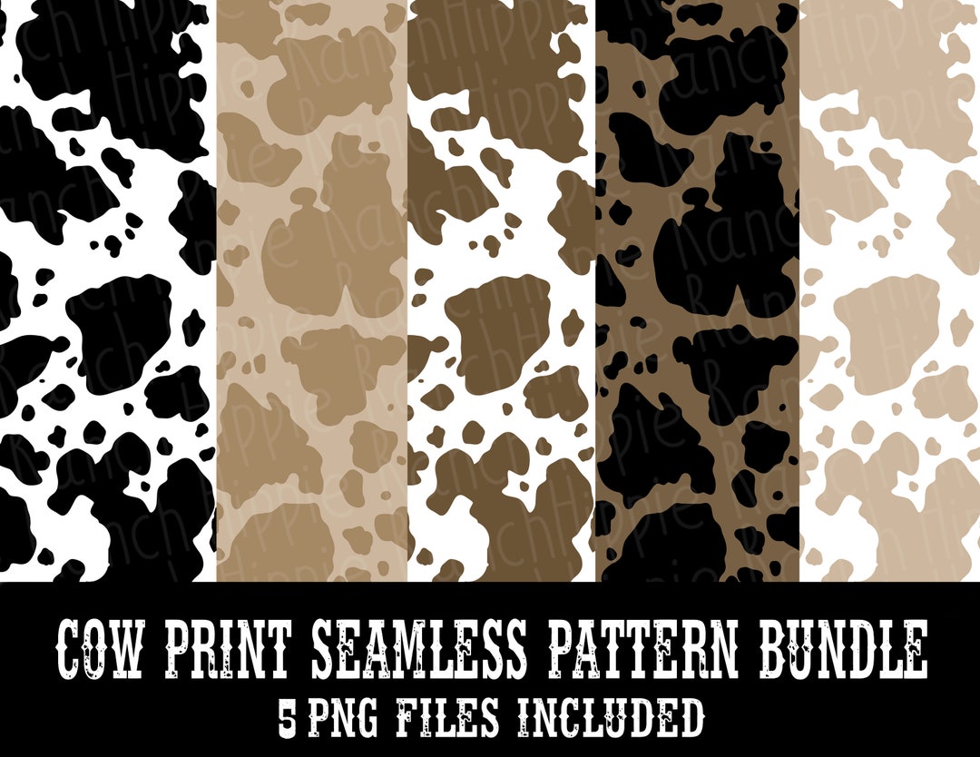 Cow Print Seamless Pattern Bundle. Western Png. Cow Print Png. Digital ...